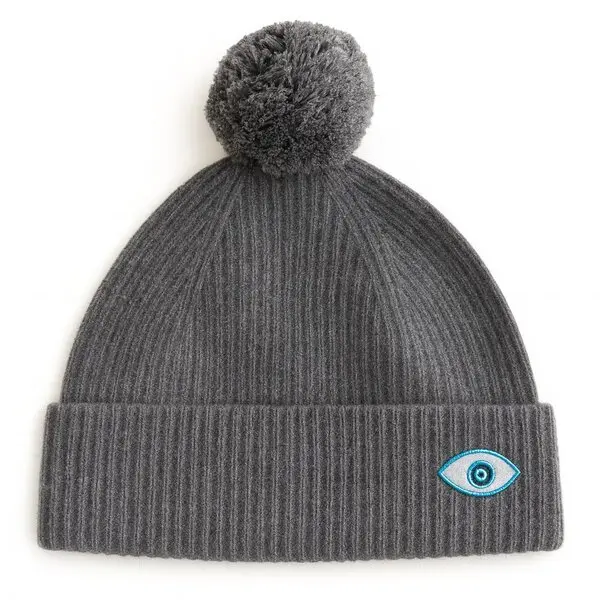 BEIRA Wool & Cashmere Bobble Hat – Heather - Grey