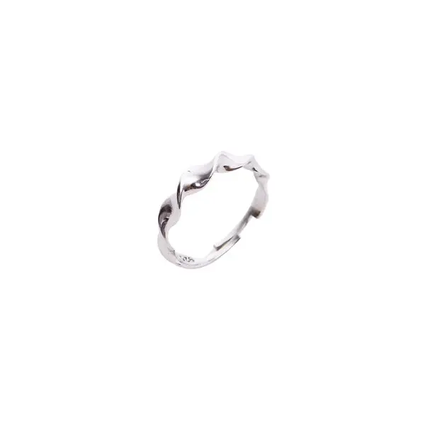 SPERO LONDON Helical Sterling Ring Lightly Twisted Ring - Silver