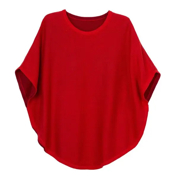 COVE Flora Cotton Cashmere Reversible Poncho & Spice - Red