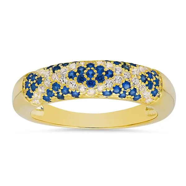 KYLIE HARPER Pave Sapphire 'x' Band Ring - Gold