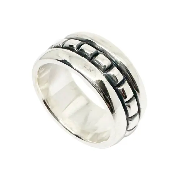 TG-JEWELLERY BY TAMARA GERVASIO Black / Silver The Square Chunky Ring Handmade In Sterling Silver - Black/silver