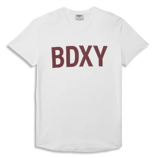 BDXY STUDIO White / Red The Actor Logo T-shirt White With Burgundy Logo - White/red