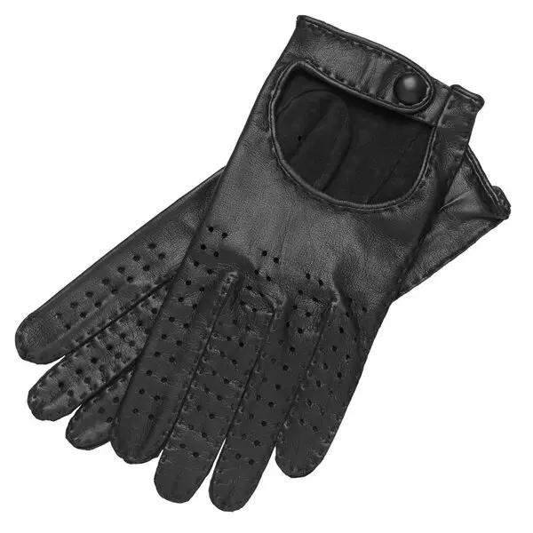 1861 GLOVE MANUFACTORY Monza Nappa Leather Driving Gloves For - Black
