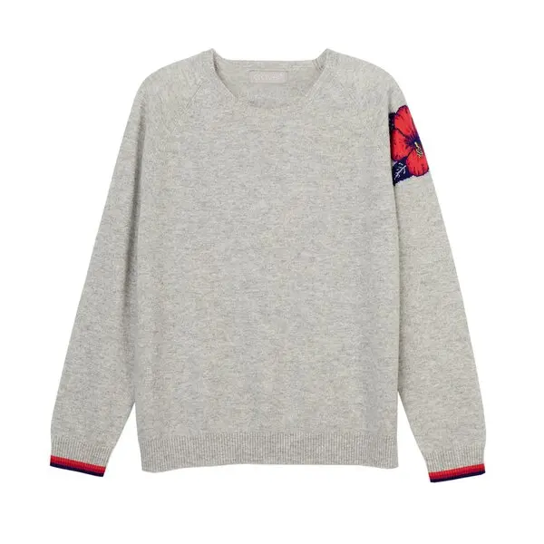 COVE Hibiscus Cashmere Jumper - Grey