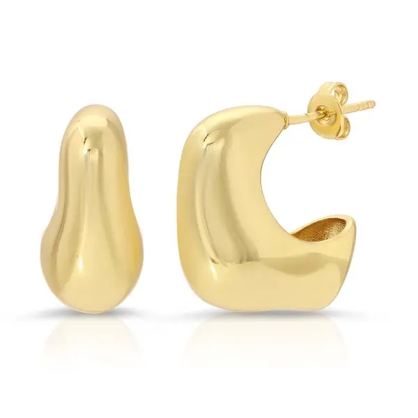 GLAMROCKS JEWELRY Melt Hoop Earrings - Gold