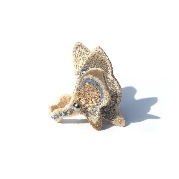 NANA WATANABE Land Butterfly Sculptural Embroidered Ring Ivory - White