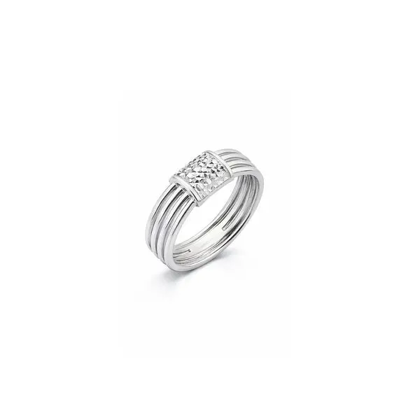 GOLD & HONEY Diamond Cut Station Ring - Silver