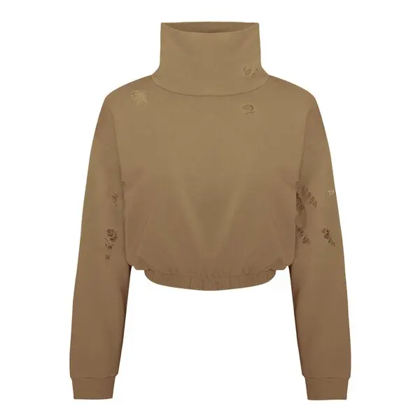 PCFG Destroyed High Neck Sweat Covert - Green