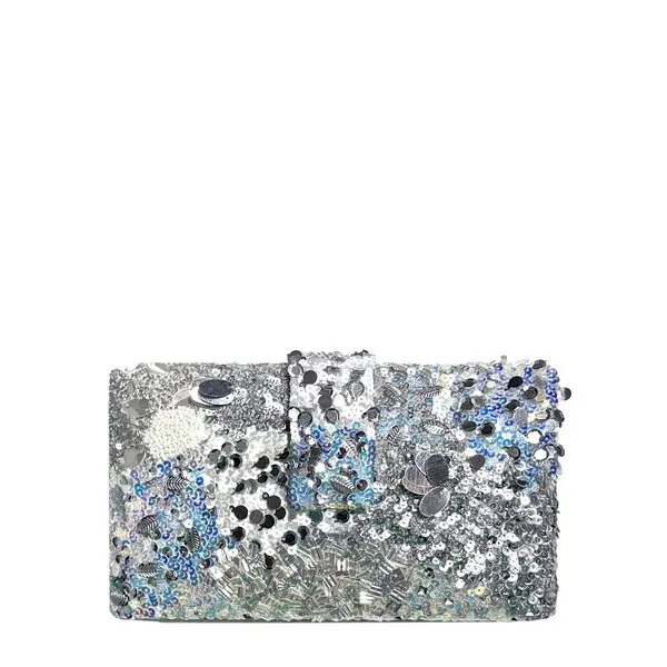 SIMITRI Garnet Clutch - Silver