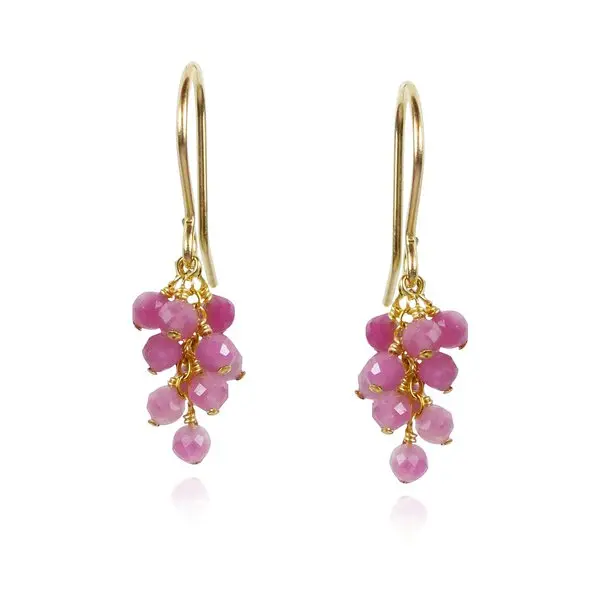 MOUNIR LONDON Tourmaline Cluster Earrings - Pink