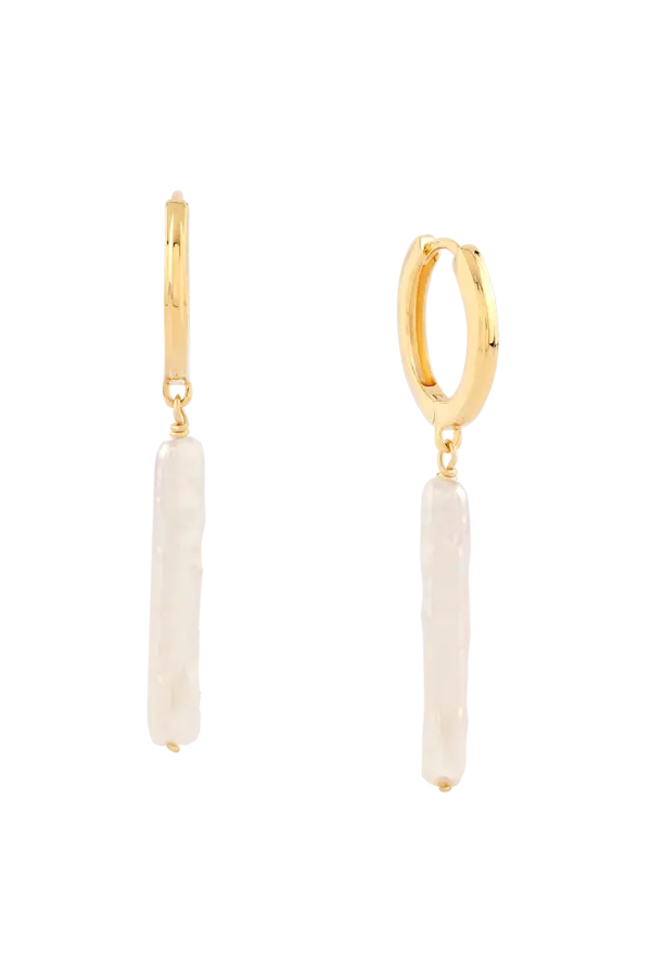 ASTOR & ORION Nora Pearl Huggies On Sterling - Gold
