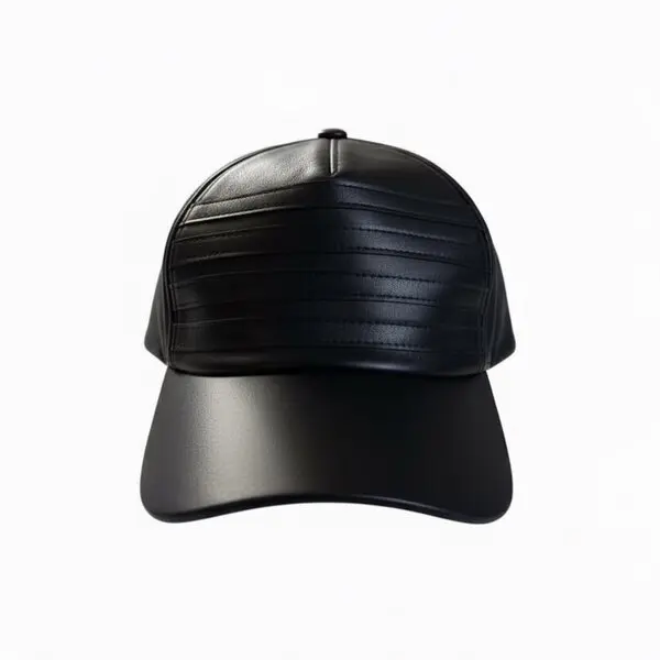 RUKO B Lamb Skin Leather Hat - Black