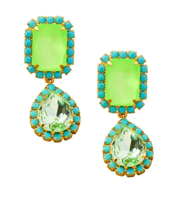 THE PINK REEF Jewel Drop In Neon Lime - Green