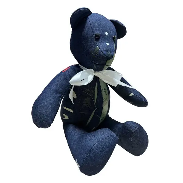 TOKKOU Teddy Bear Recycled Denim Bamboo 2 - Blue