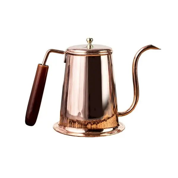 ANATOLIACRAFT Gold / Black Handmade Copper Coffee & Tea Brewing Pot - Gold/black