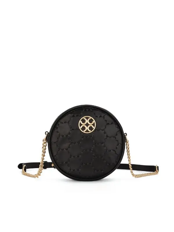 ORANGE CUBE Quilted Impressions Round Bag - Black