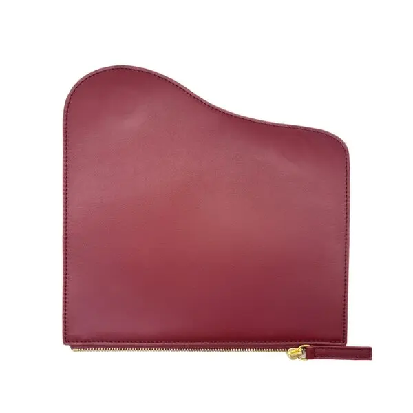 RISEMBERG Modular Leather Flap In Merlot - Red