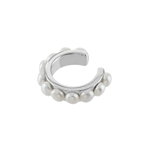 LUCY QUARTERMAINE Royal Pearl Ear Cuff - Silver