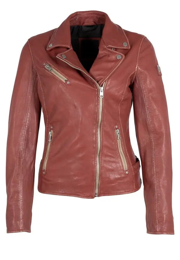 Mauritius Moto Leather Jacket Sofia Astro Dust - Red