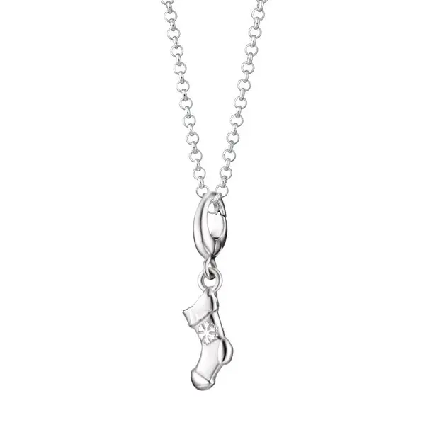 LILY CHARMED Sterling Christmas Stocking Charm Necklace - Silver