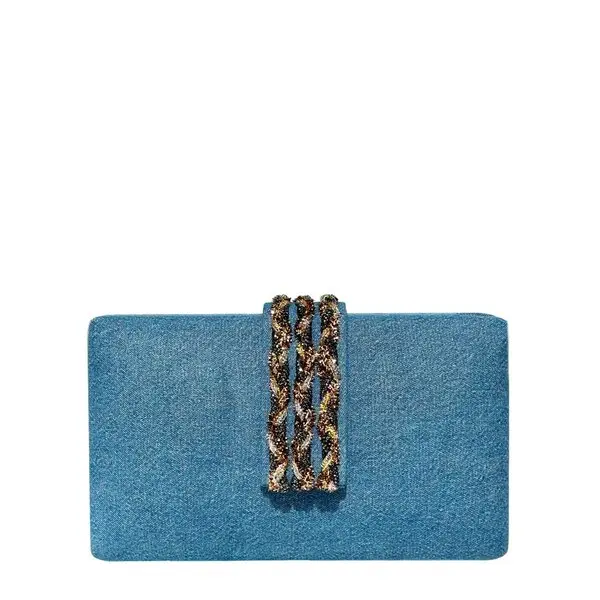 SIMITRI Denim Braided Fringe - Blue