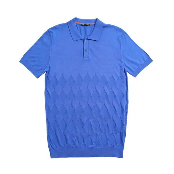EIGHT X Argyle Knit Polo Royal - Blue