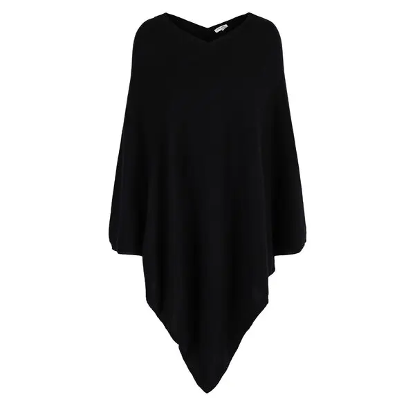 TIRILLM Anine" Big Cashmere Poncho - Black