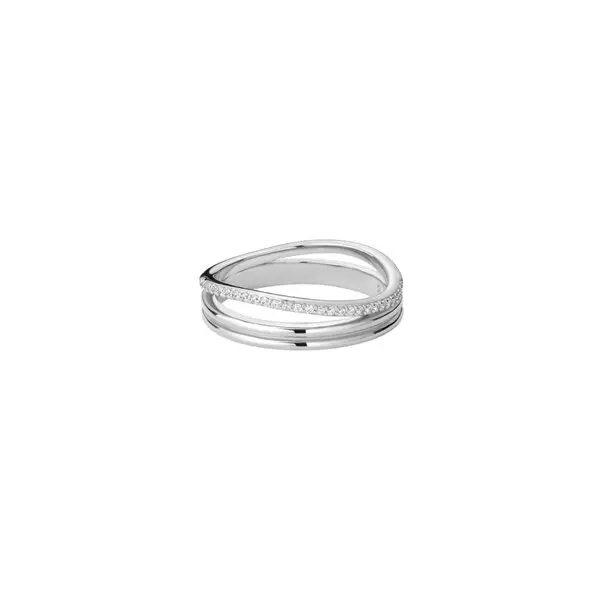 VANCHI Noor Pavé Triple Band Ring - Silver