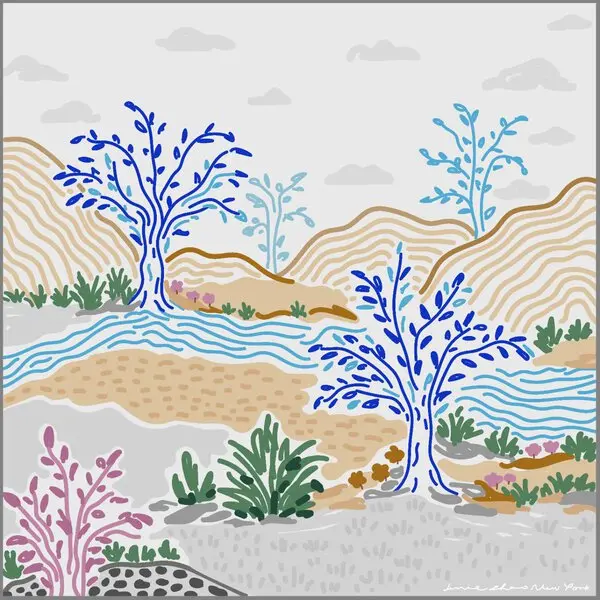 JESSIE ZHAO NEW YORK Silk Bandana Of After Sunset - Grey