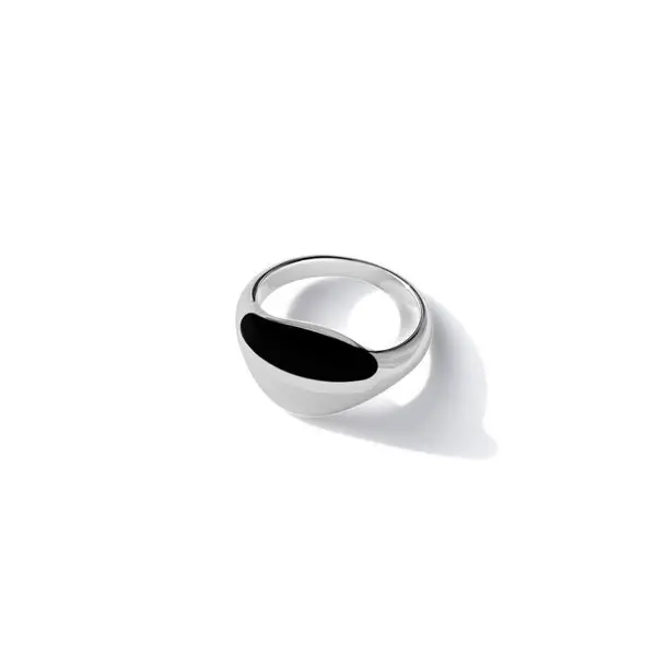 FV JEWELLERY La Stele Onyx & Mother Of Pearl Ring - Black