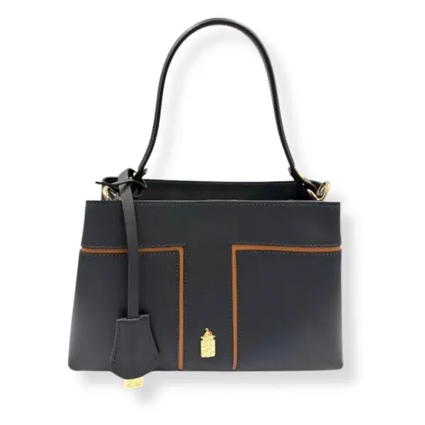 FRANCHETTI BOND Gio Italian Leather Rich Navy & Tan - Blue