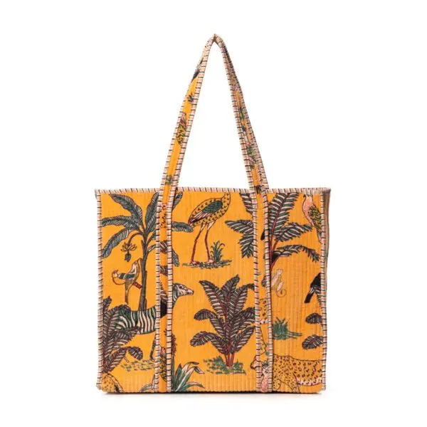 CYC The Ultimate Jungle Velvet Tote In Mustard - Yellow
