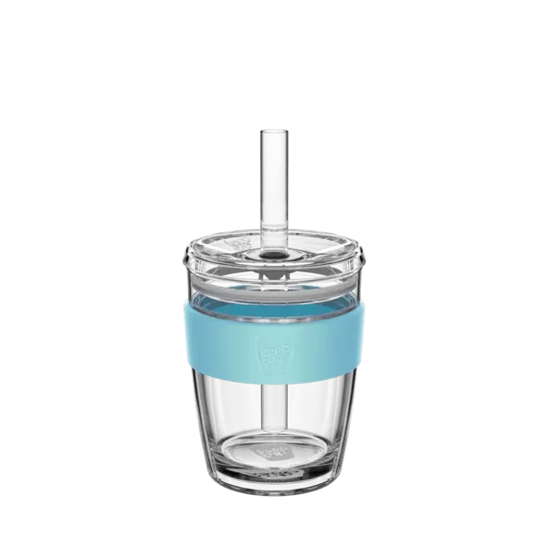 KEEPCUP Cold Cup Longplay Boba Straw Lid -12oz/340ml Reusable Coffee Cup Cloud - Blue