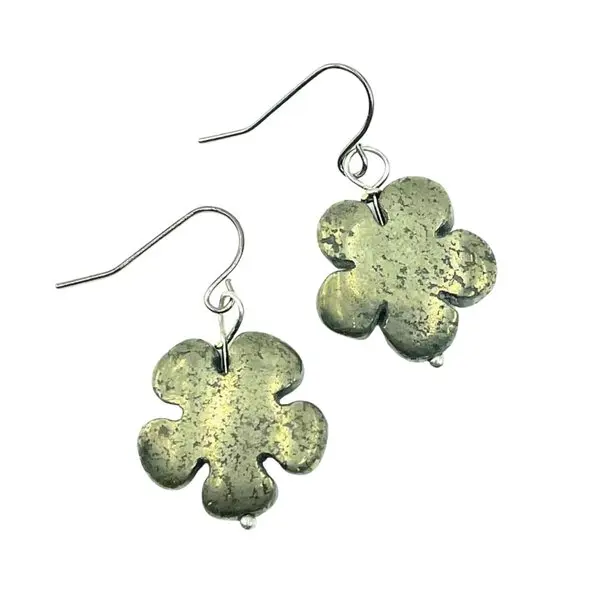 AMY DELSON JEWELRY Dana Pyrite Daisy Earrings - Silver