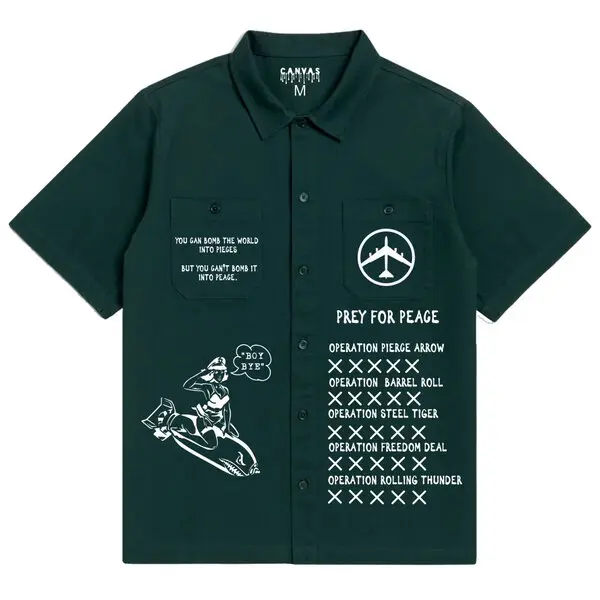 C.A.N.V.A.S Prey For Peace Work Shirt - Green