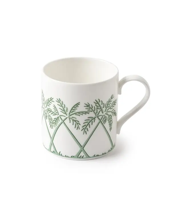 PINK HOUSE Fine Bone China Small Mug Palms - Green