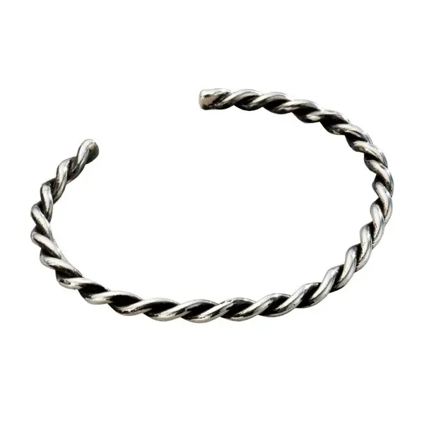 POSH TOTTY DESIGNS Silver / Black Twisted Oxidised Sterling Silver Cuff - Silver/black