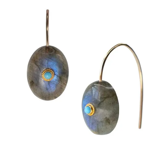 BOMBYX HOUSE Labradorite Turquoise Drop Earrings - Blue
