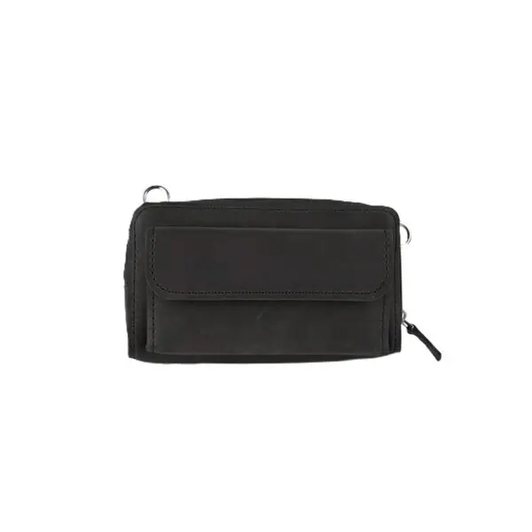 SPRINGMOONATELIER Handmade Leather Crossbody Bag - Black