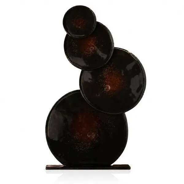 BELS & PEARL Midnight Glass Bubble Sculptural Decor - Black