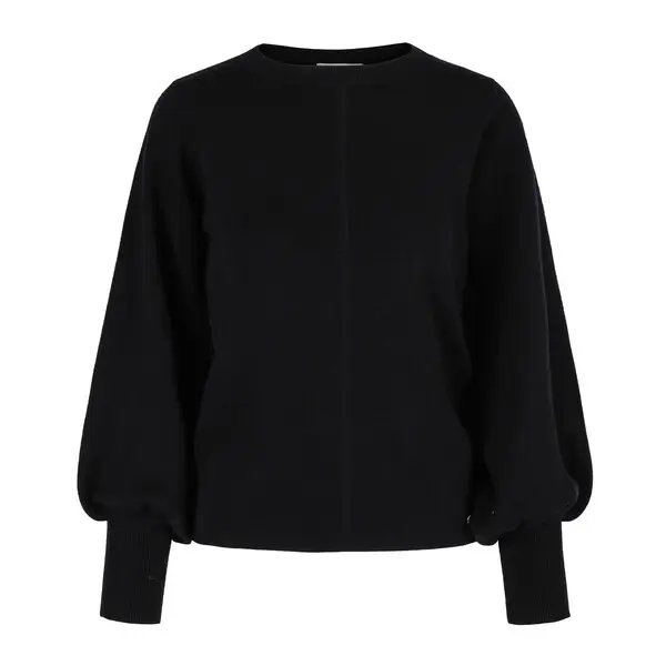 TIRILLM Alison" Merino Wool Sweater With Puffed Sleeves - Black