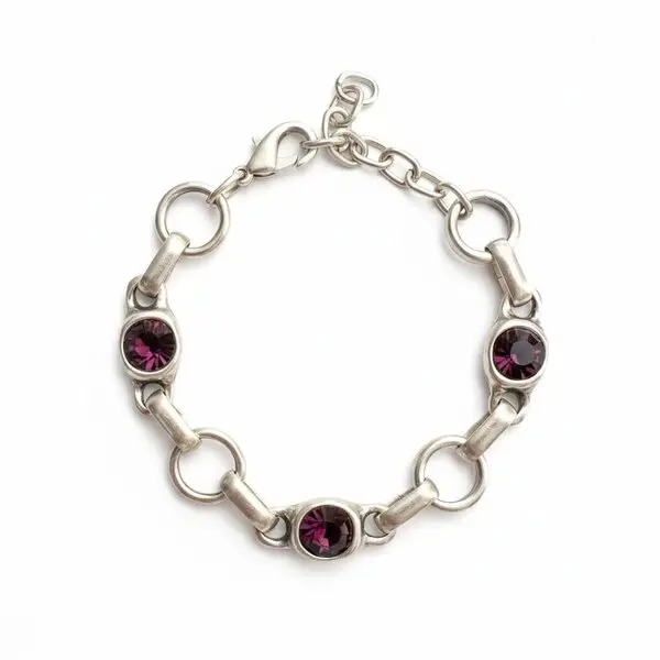 BY VIRGO Silver / Purple Morvelle Bracelet - Silver/purple