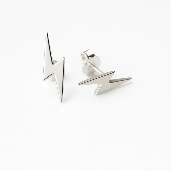 KAIZARIN Lightning Bolt Earrings - Silver