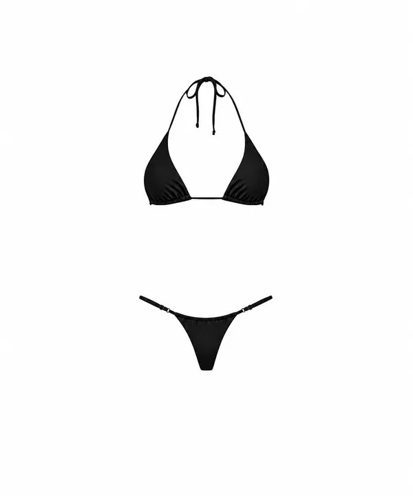DEAR LOVER Obsidian Thong Bikini Set - Black