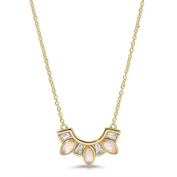 GLAMROCKS JEWELRY Seven Wonders Necklace Moonstone - Yellow