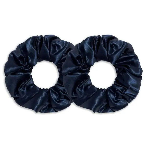 6FIFTYTWO® Pure Mulberry Classic Silk Scrunchies Navy - Blue