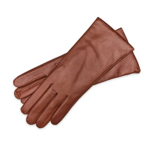 1861 GLOVE MANUFACTORY Marsala Minimalist Leather Gloves In Tabacco - Brown