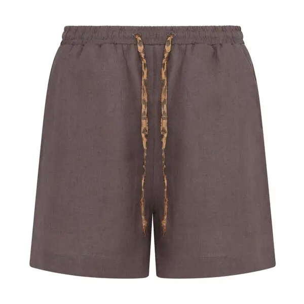 SOLPARDUS Atti Umber Linen Shorts - Brown