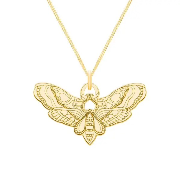 CARTERGORE Medium Moth Pendant Necklace - Gold