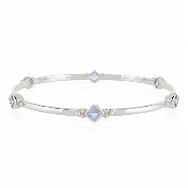 CHARLOTTE'S WEB JEWELLERY Divinity Princess Bangle Blue Topaz - Silver